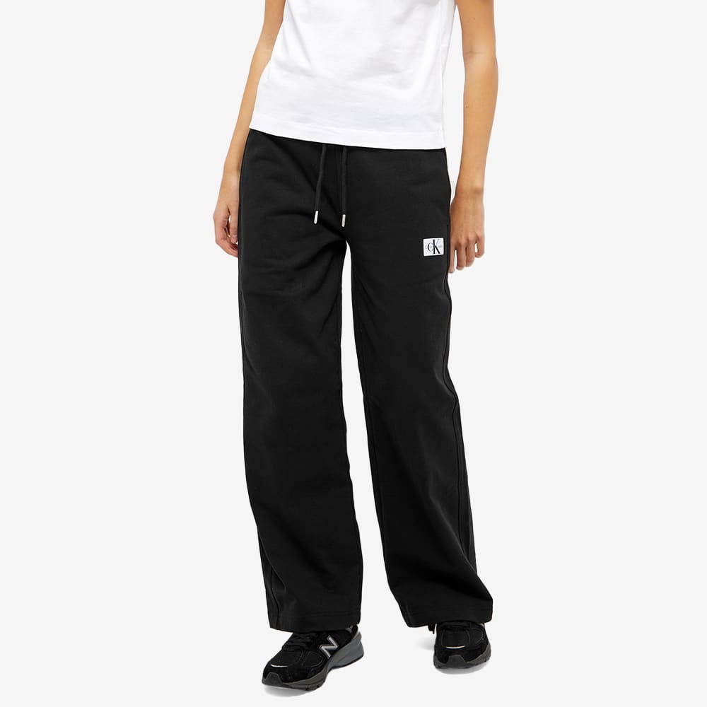 Calvin Klein Women's Wide Leg Sweat Pant in Ck Black Calvin Klein