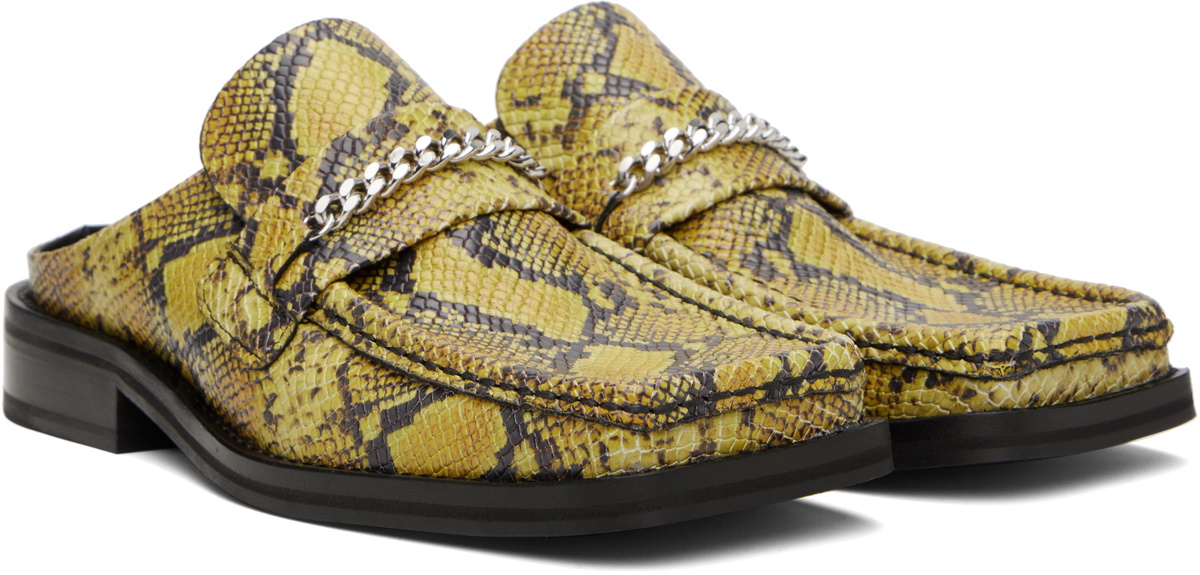 Martine Rose Yellow & Black Square Toe Mules Martine Rose
