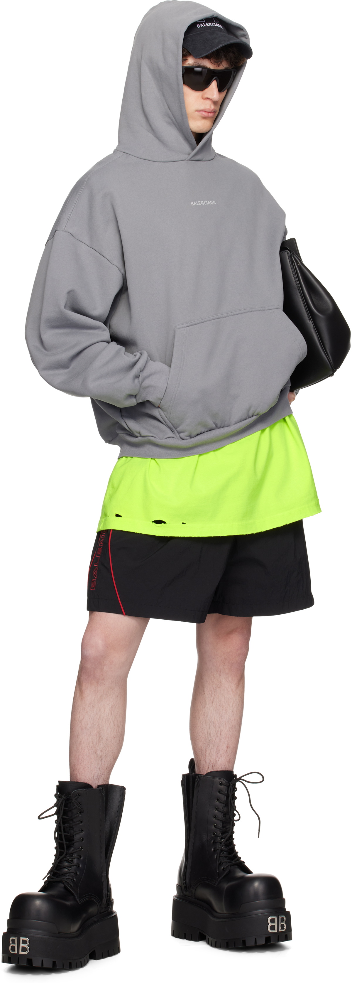 Balenciaga Gray Reflective Moll Arch Medium Fit Hoodie Balenciaga