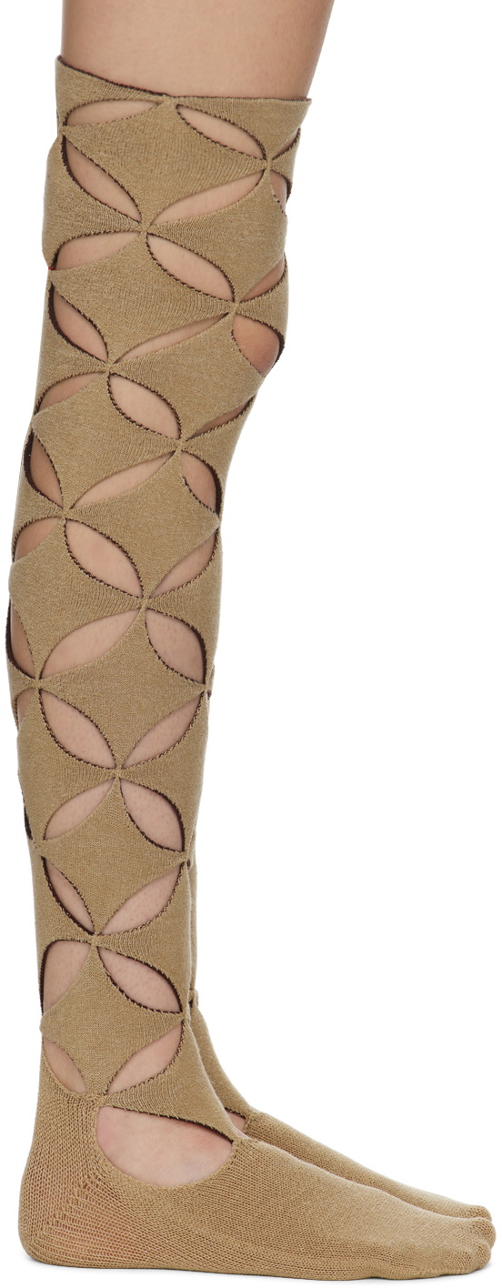 Isa Boulder SSENSE Exclusive Tan Long Argyle Socks Isa Boulder