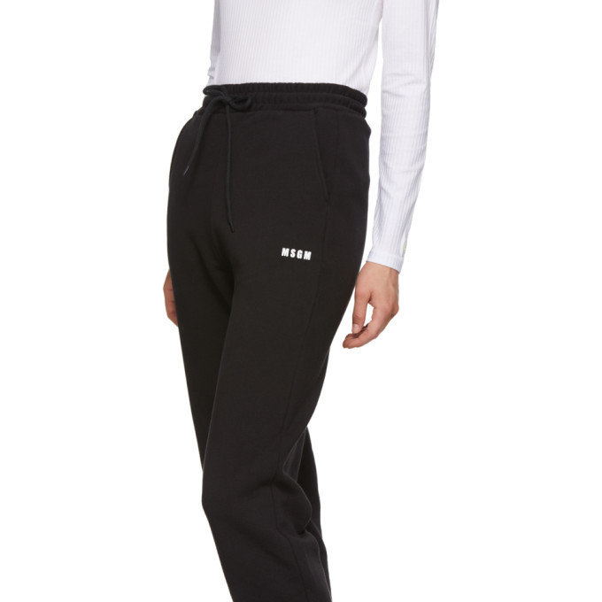 MSGM Black Mini Logo Lounge Pants MSGM