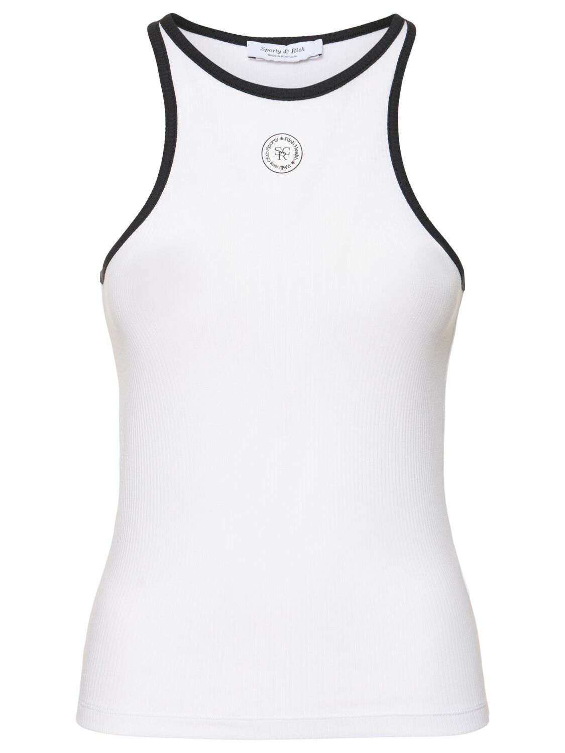 SPORTY & RICH Ribbed Cotton Blend Tank Top Sporty & Rich