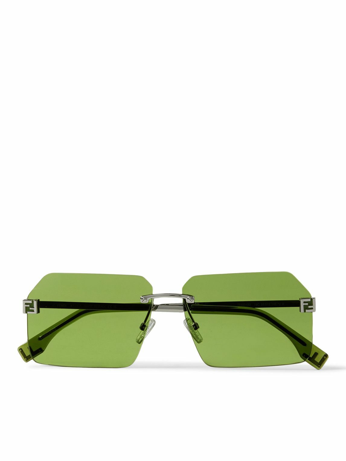 Fendi - Rimless Square-Frame Silver-Tone Sunglasses Fendi