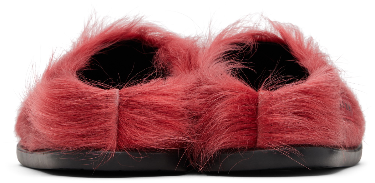 Marni Kids Red Logo Patch Mules Marni