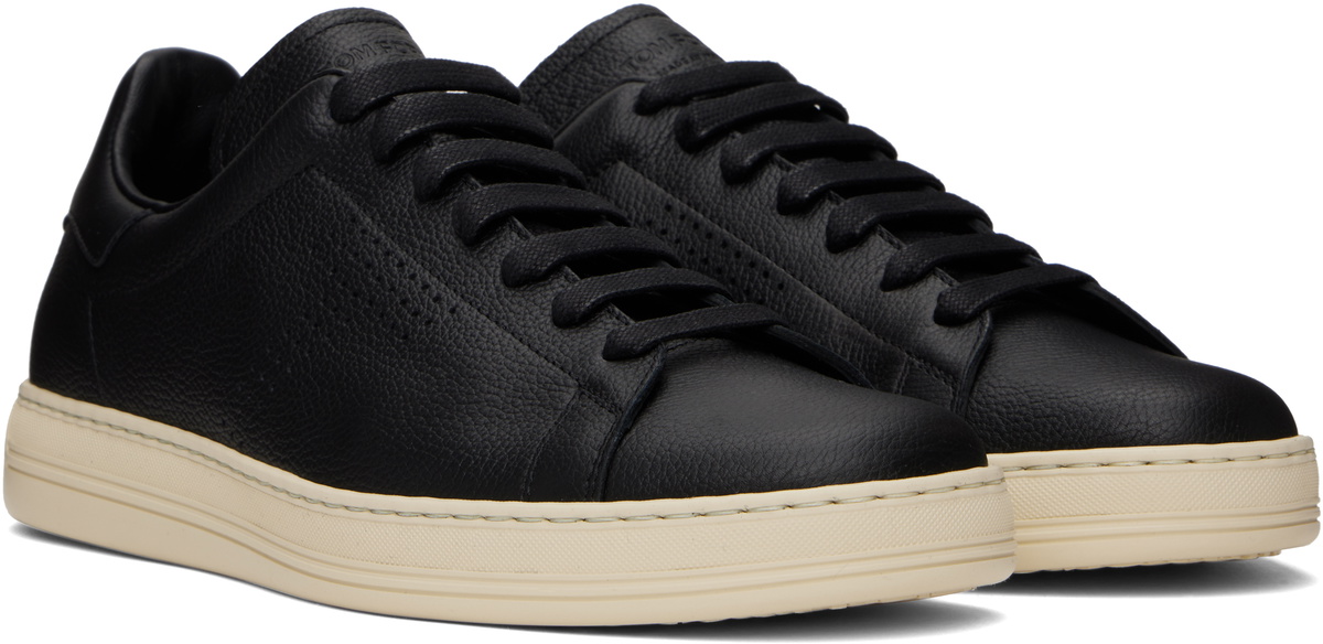 TOM FORD Black Grain Leather Warwick Sneakers TOM FORD
