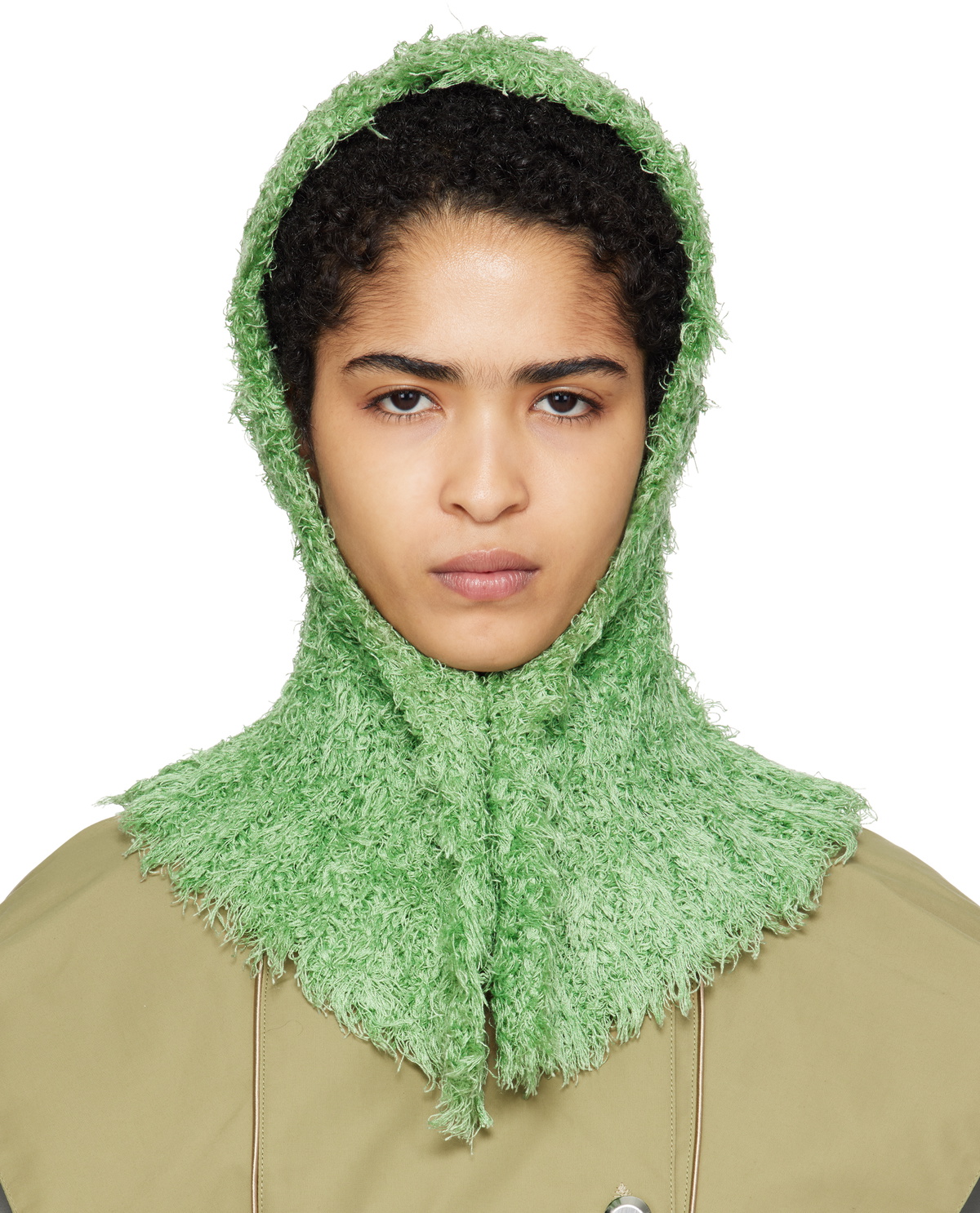 Kiko Kostadinov Green Carla Knitted Hood Kiko Kostadinov