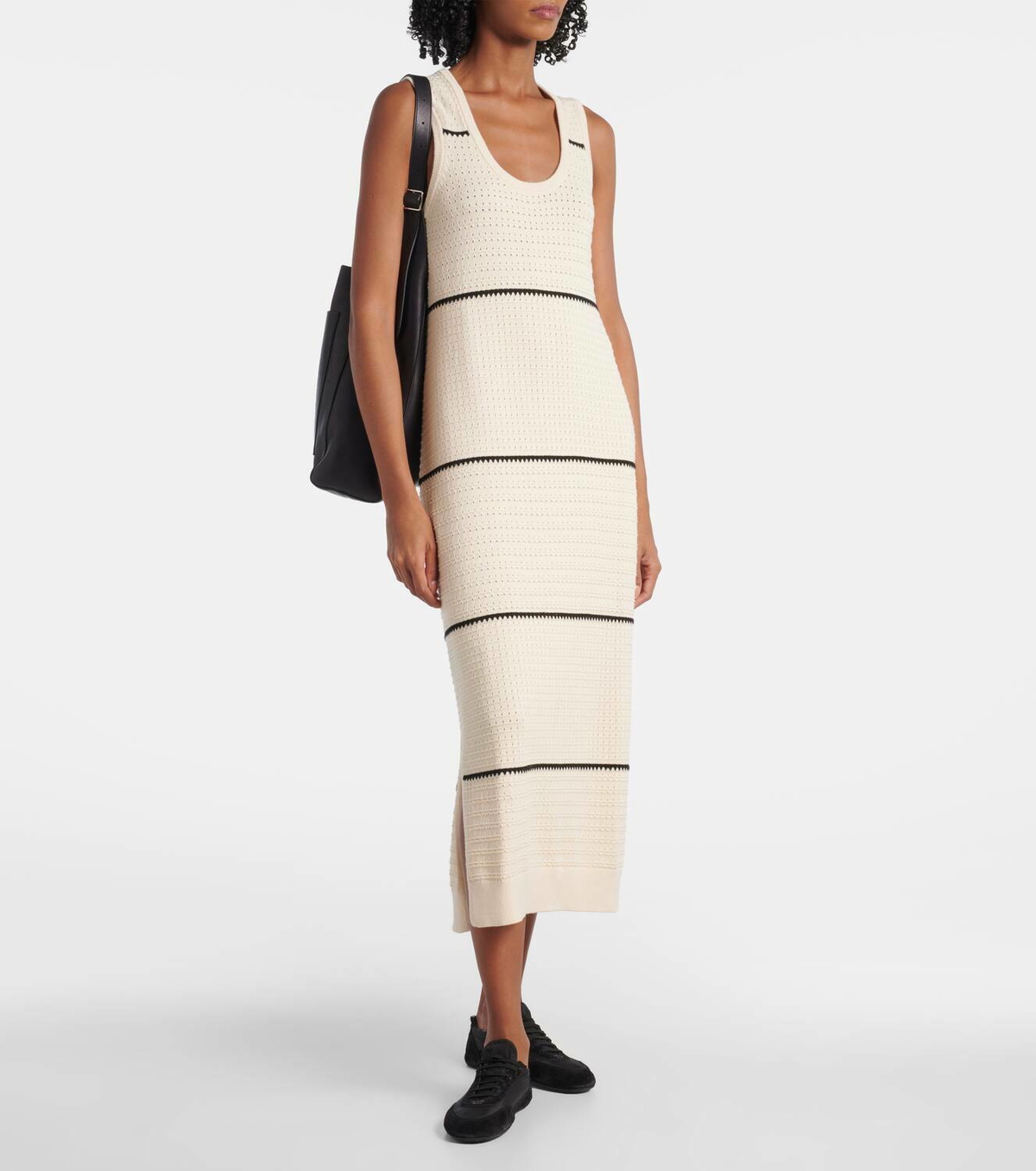 Varley Scott striped cotton midi dress Varley