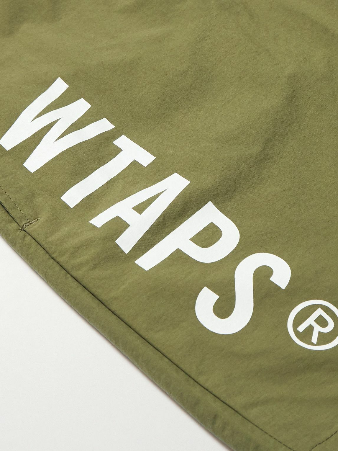 WTAPS - Straight-Leg Logo-Print Nylon Drawstring Shorts - Green WTAPS