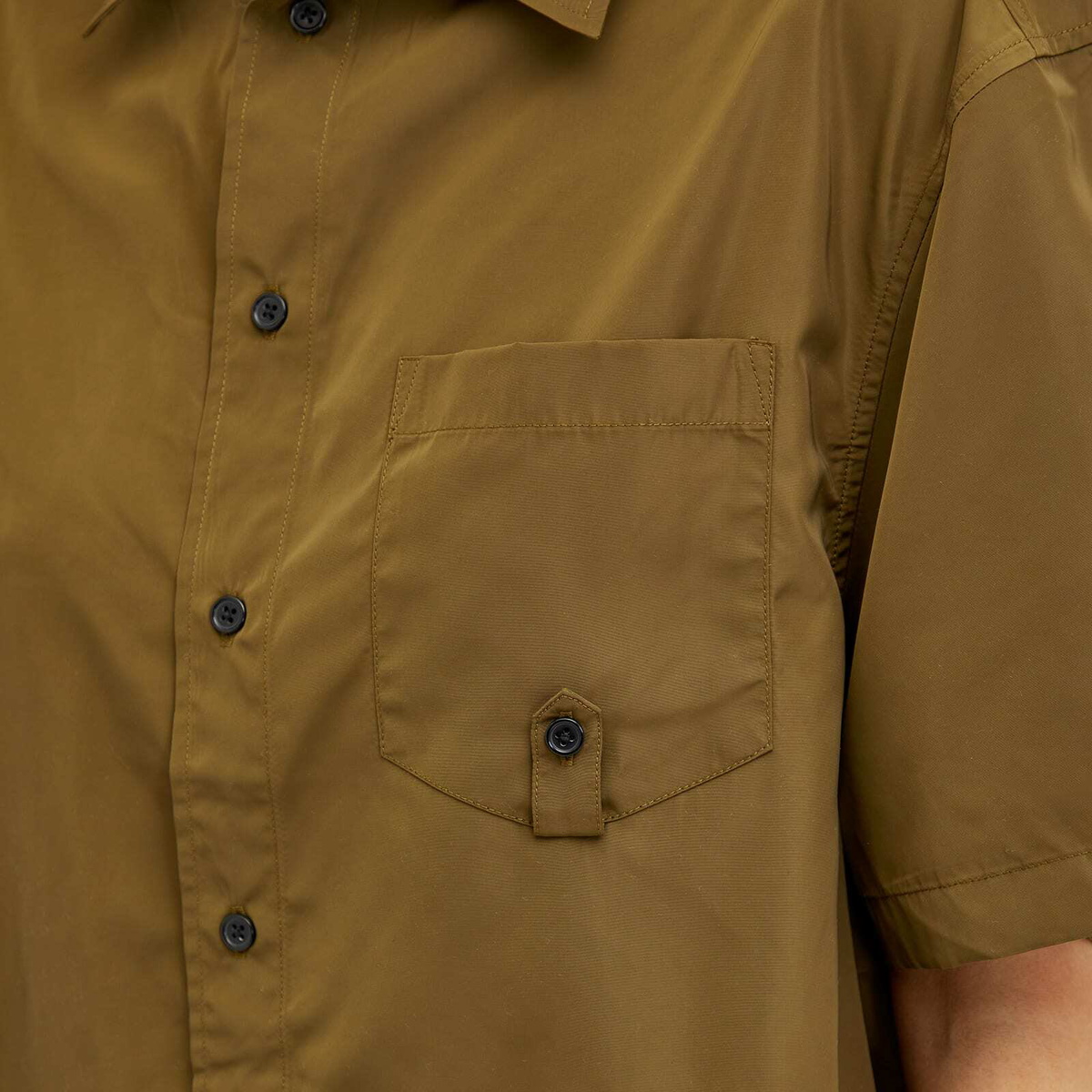 Wood Wood Women's Yuko Tech Short Sleeve Shirt in Pitch-Dark Wood Wood