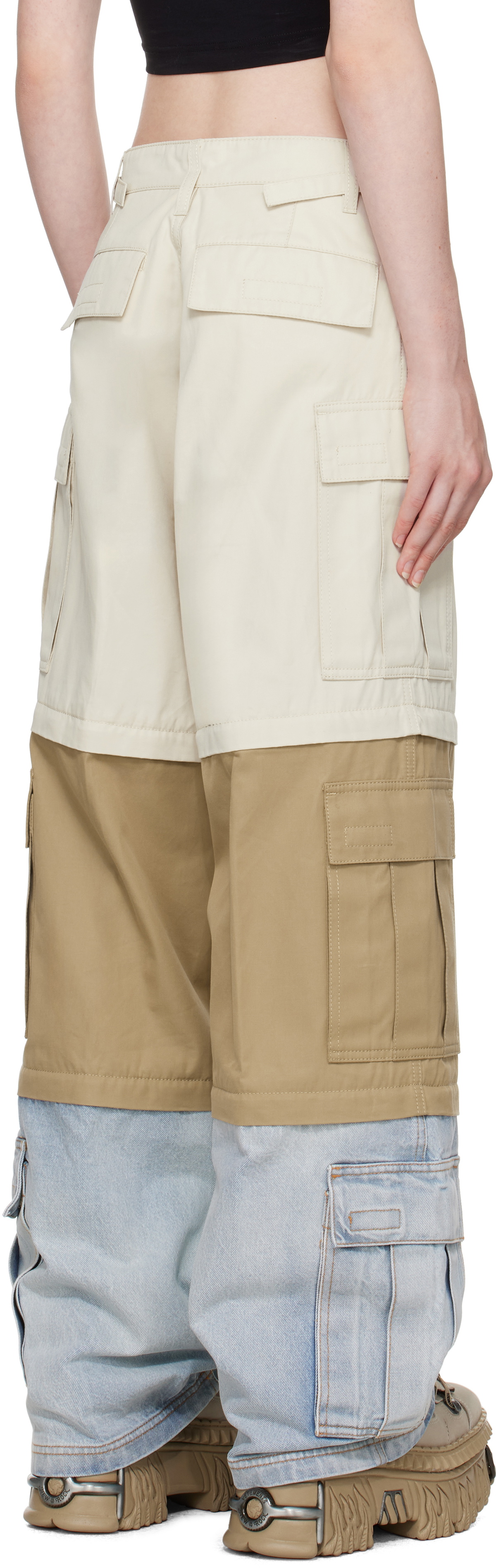 VETEMENTS Multicolor Deconstructed Triple Cargo Pants Vetements