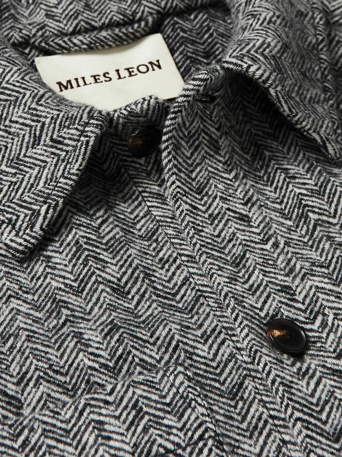 Miles Leon - Herringbone Wool and Cashmere-Blend Overshirt - Gray Miles ...