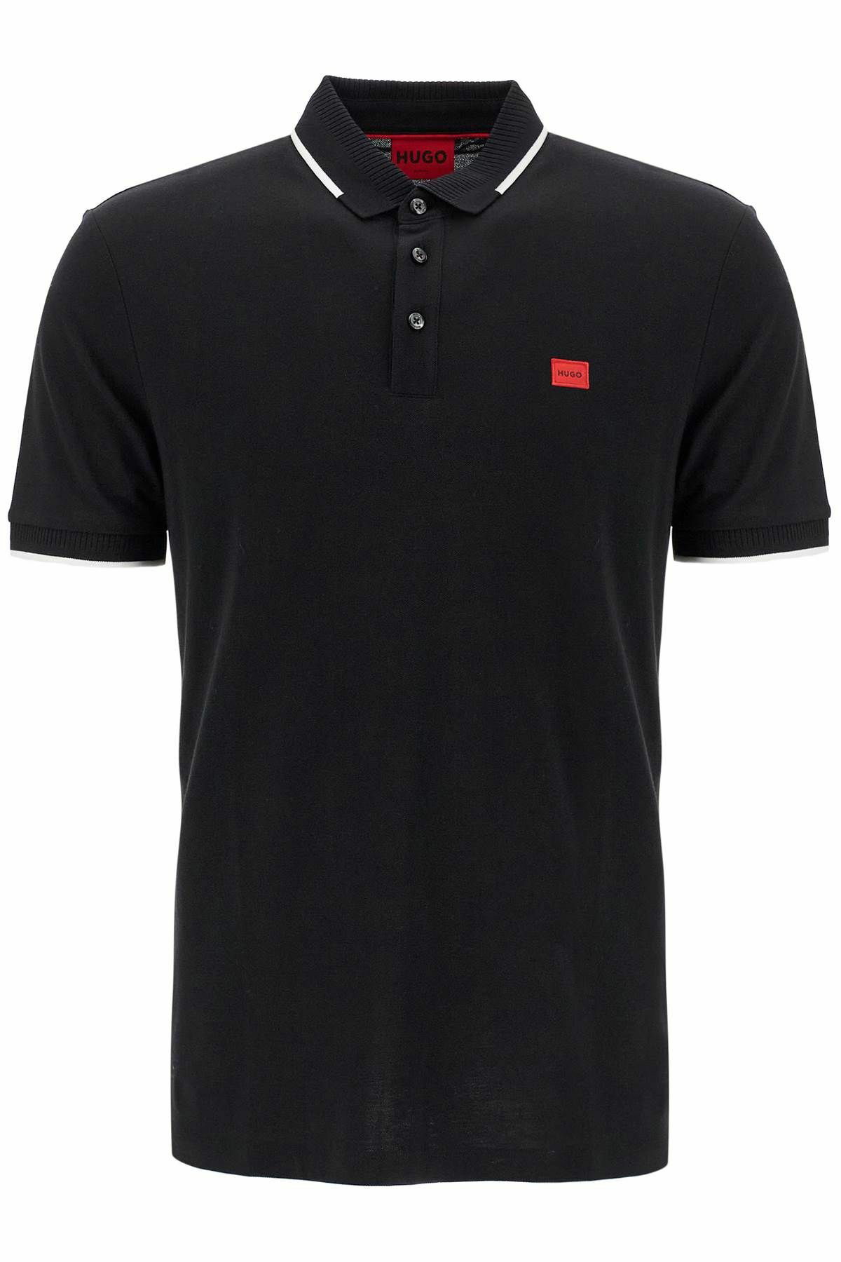 HUGO polo shirt with contrasting finishing details Black Hugo Boss
