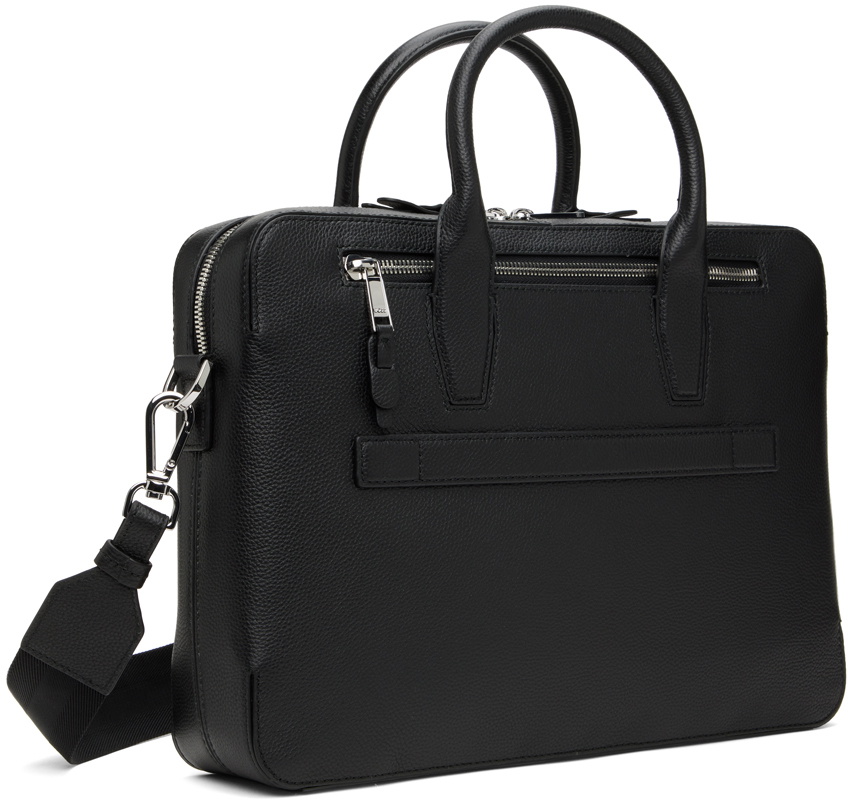 BOSS Black Grained Leather Document Briefcase BOSS