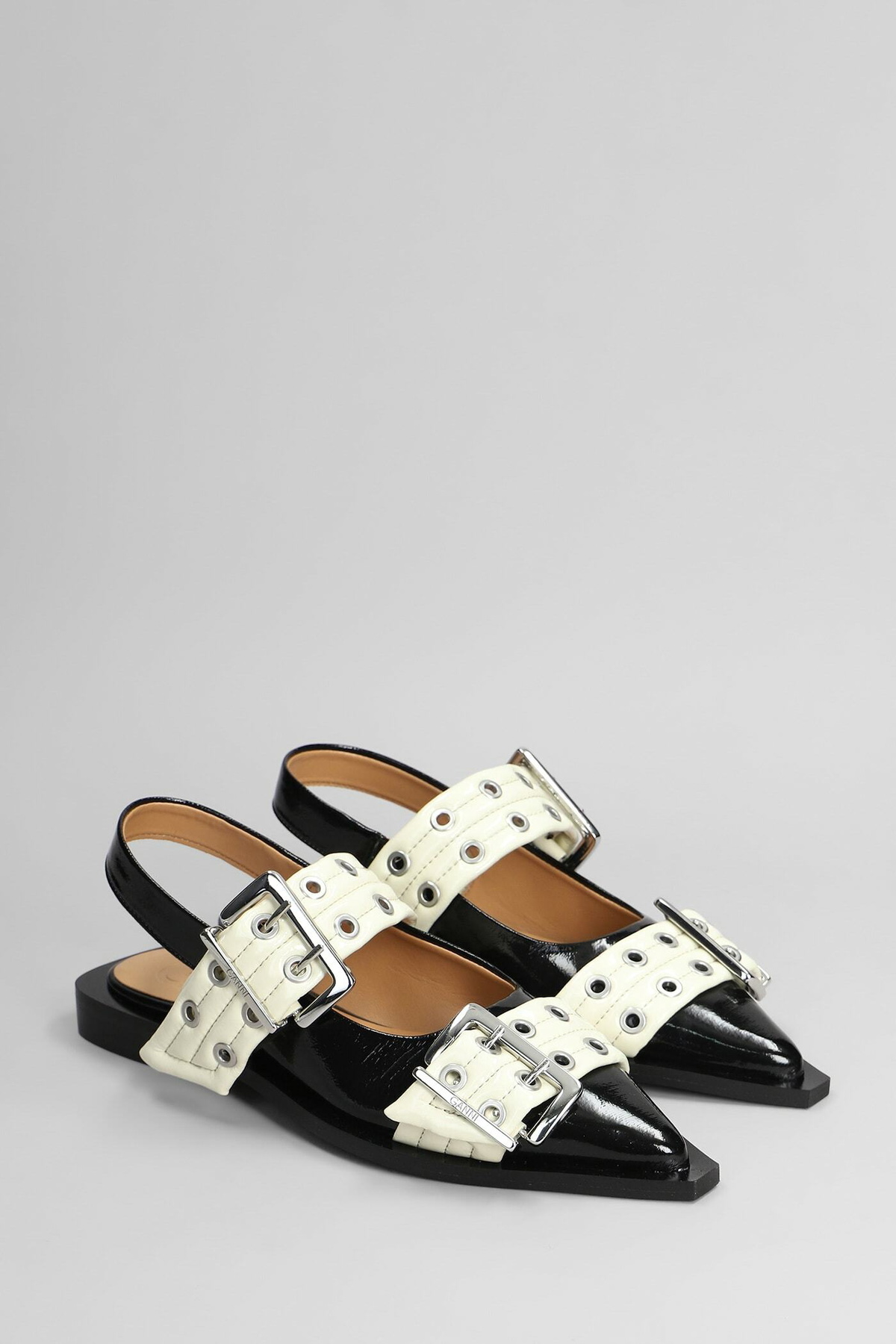Ganni Ballet Flats In Black Polyuretan GANNI