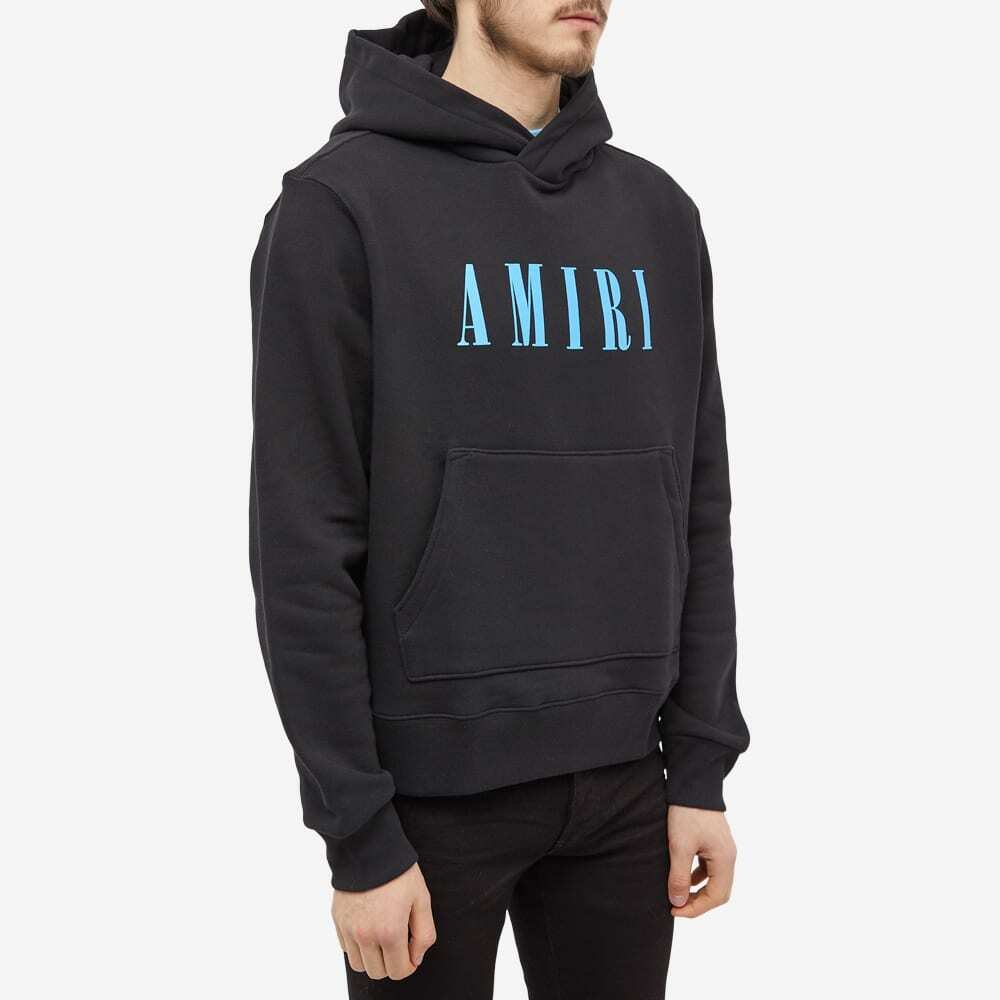 AMIRI Men's Core Logo Hoody in Black Carolina Blue Amiri