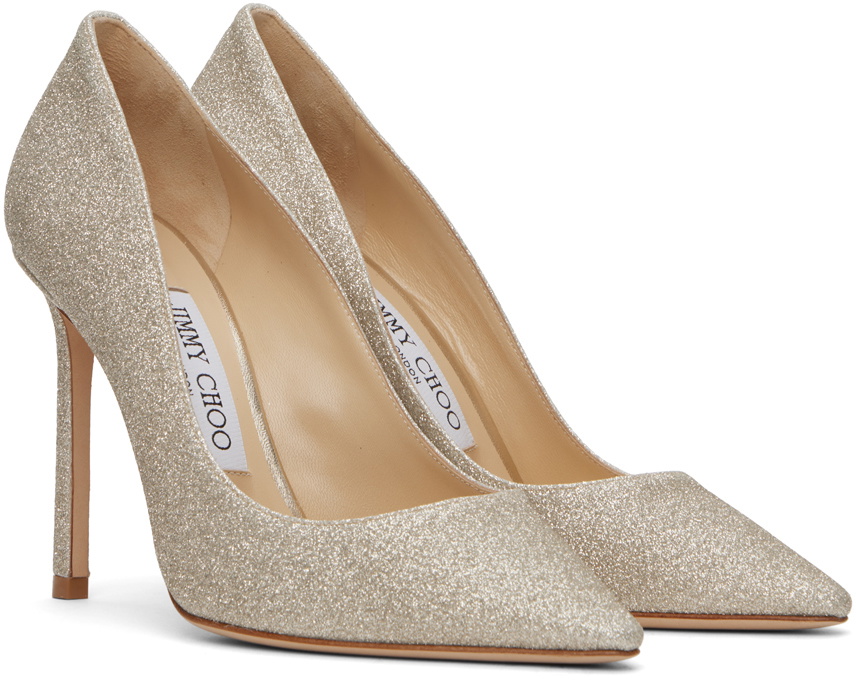 Jimmy Choo Silver Romy 100 Heels Jimmy Choo