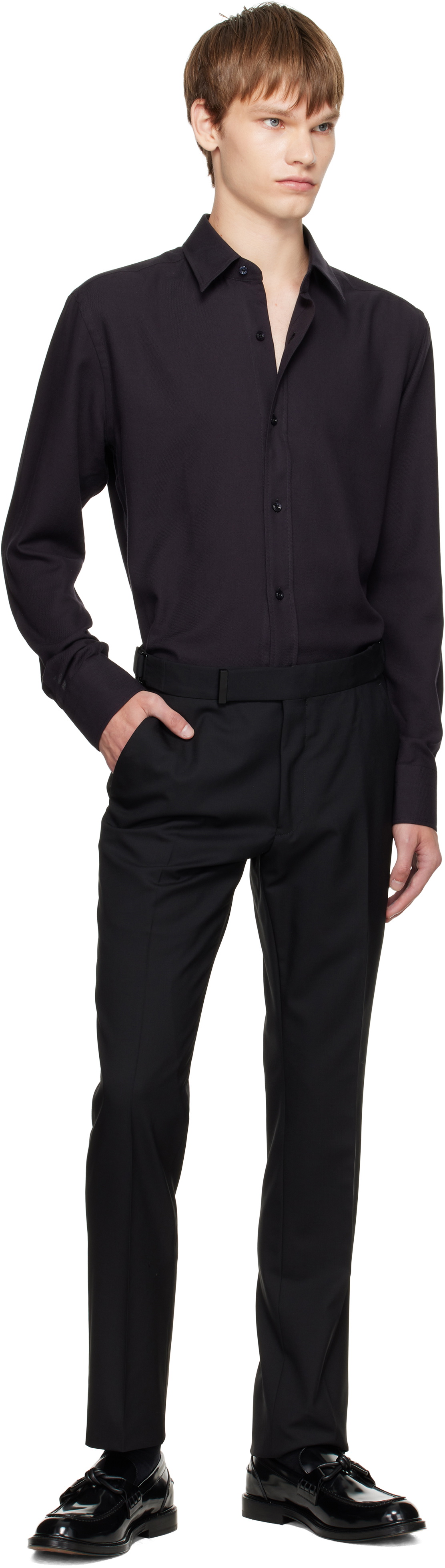 TOM FORD Black Super Plain Weave Dyllan Trousers TOM FORD