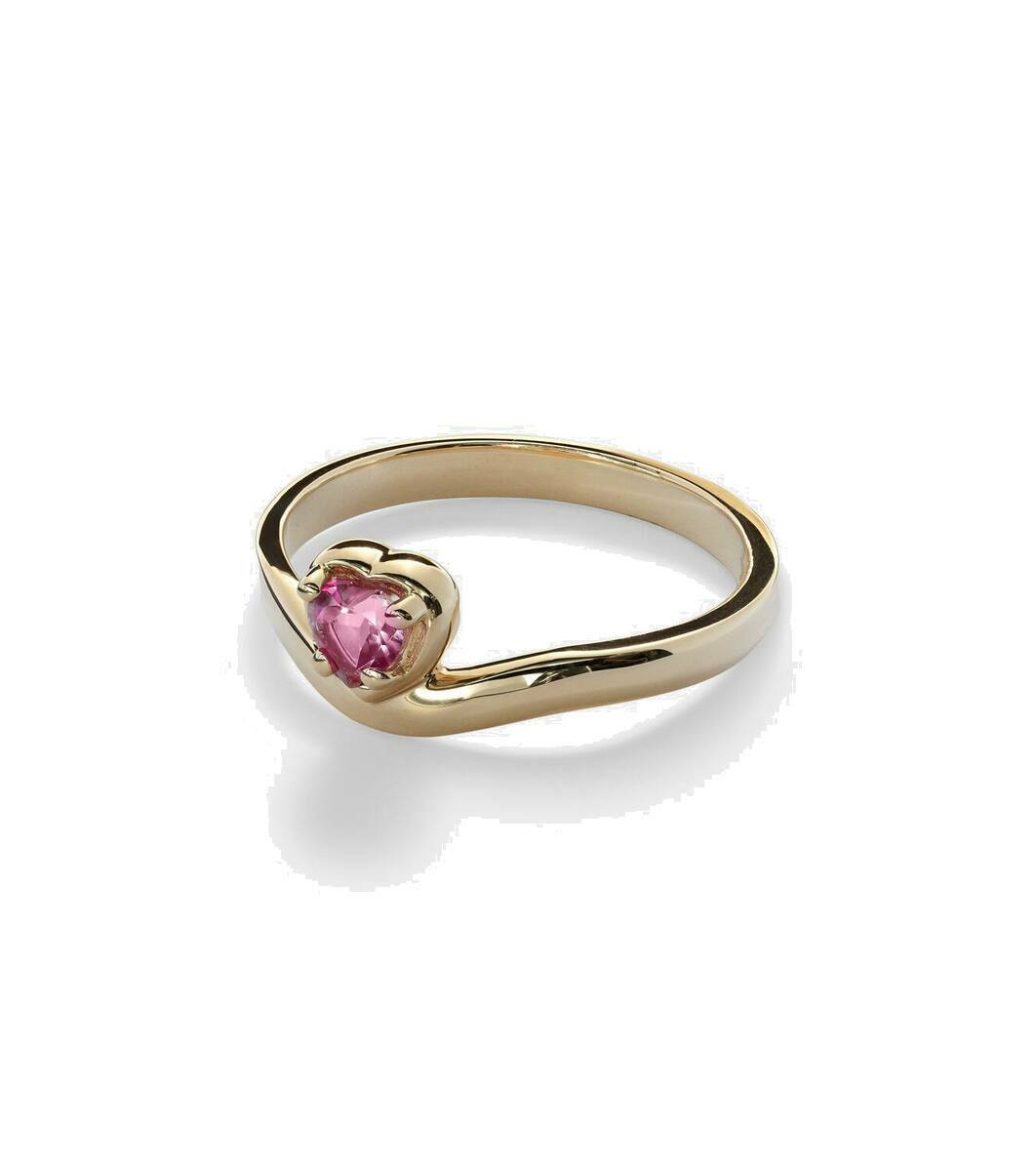 Stone and Strand Sweetheart Bonbon Merge 10kt gold ring with tourmaline ...