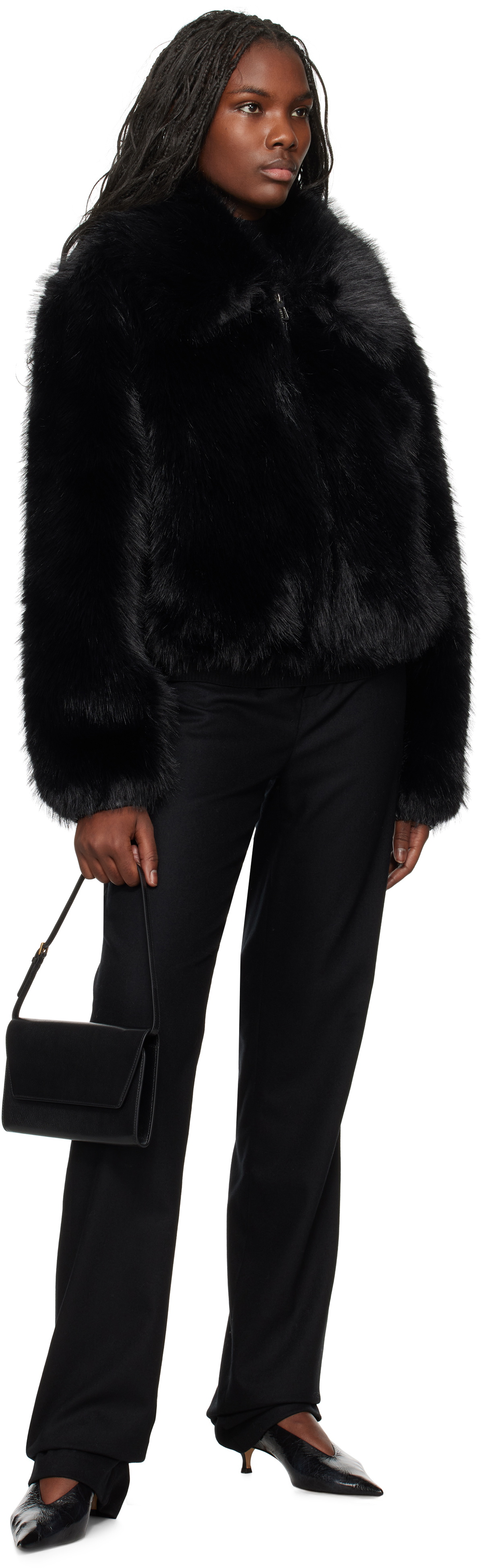 The Frankie Shop Black Hope Faux-Fur Jacket The Frankie Shop