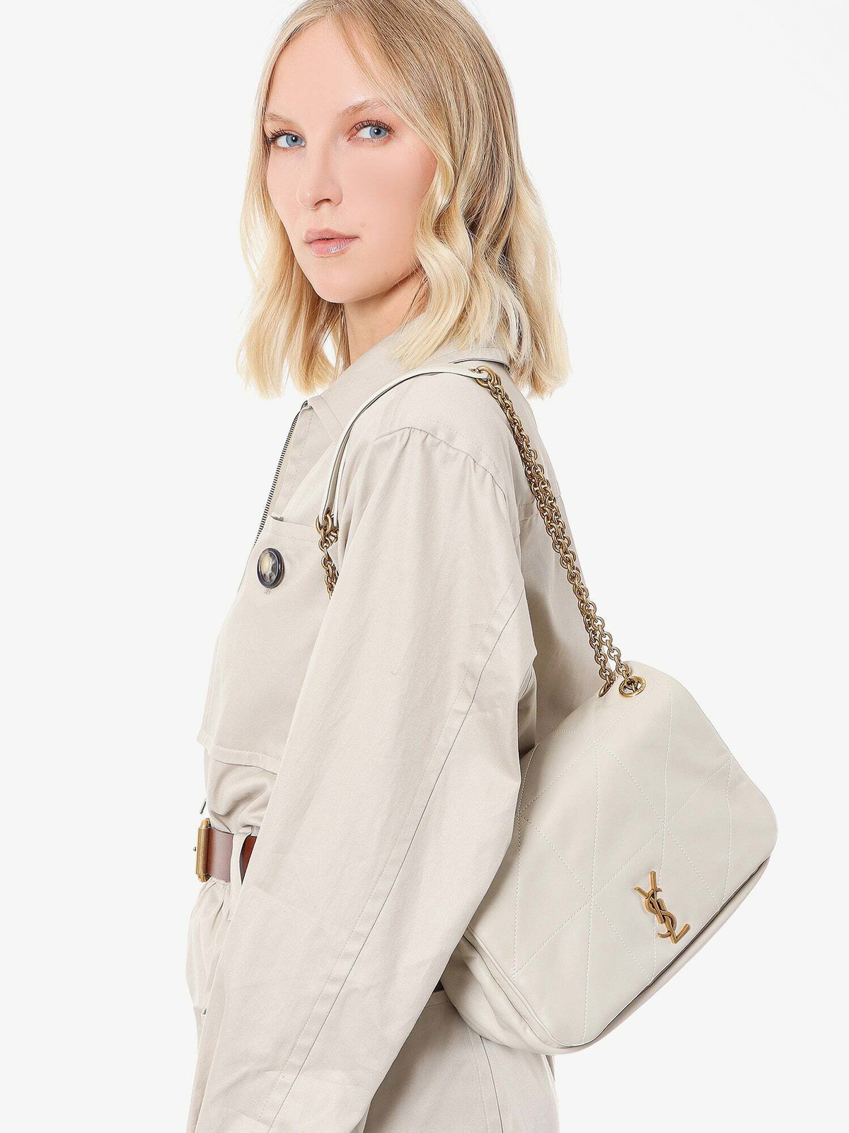 Saint Laurent Jamie 4.3 Beige Womens Shoulder Bag Saint Laurent
