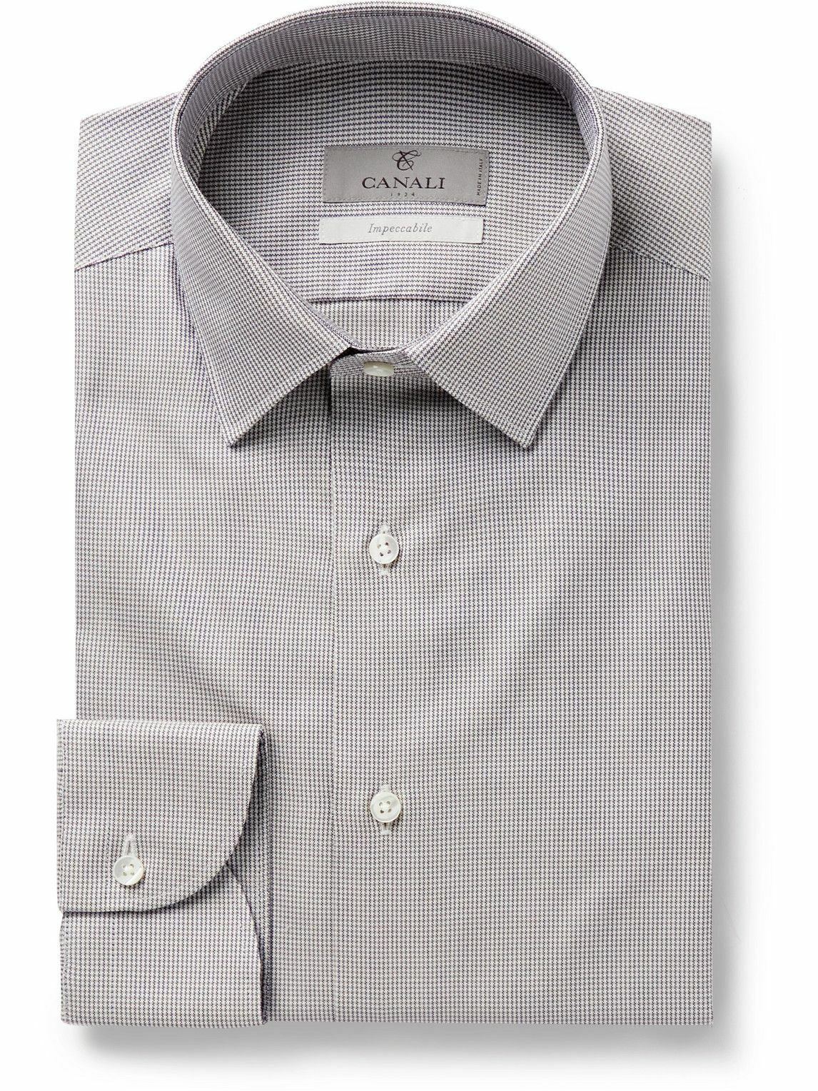 Canali - Impeccable Slim-Fit Puppytooth Cotton Shirt - Green Canali