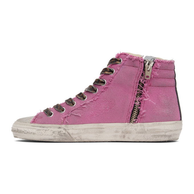 Golden Goose Pink Canvas Classic Slide Sneakers Golden Goose Deluxe Brand