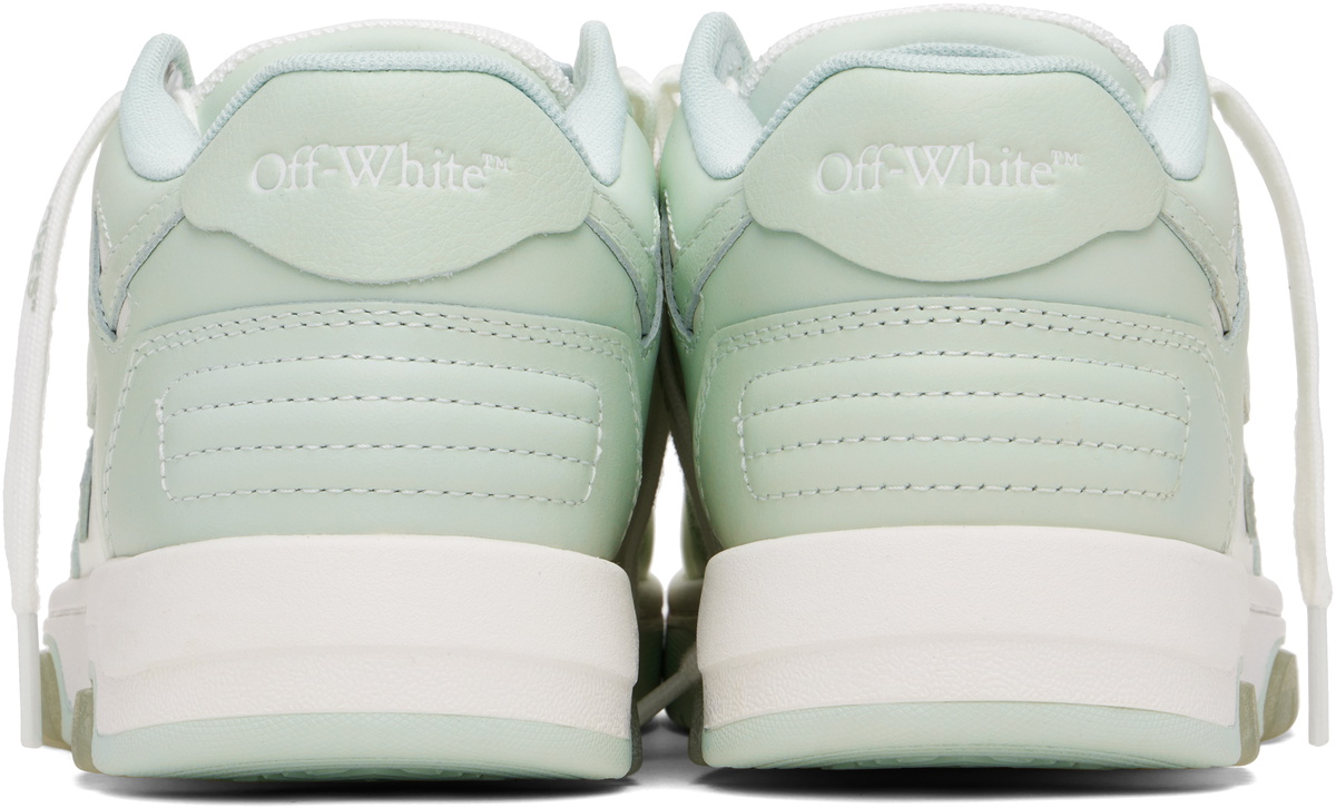 Off-White White & Green Out Of Office Calf Leather Sneakers Off-White