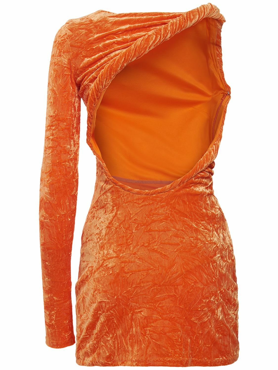 VERSACE - One-shoulder Jersey Velour Mini Dress Versace
