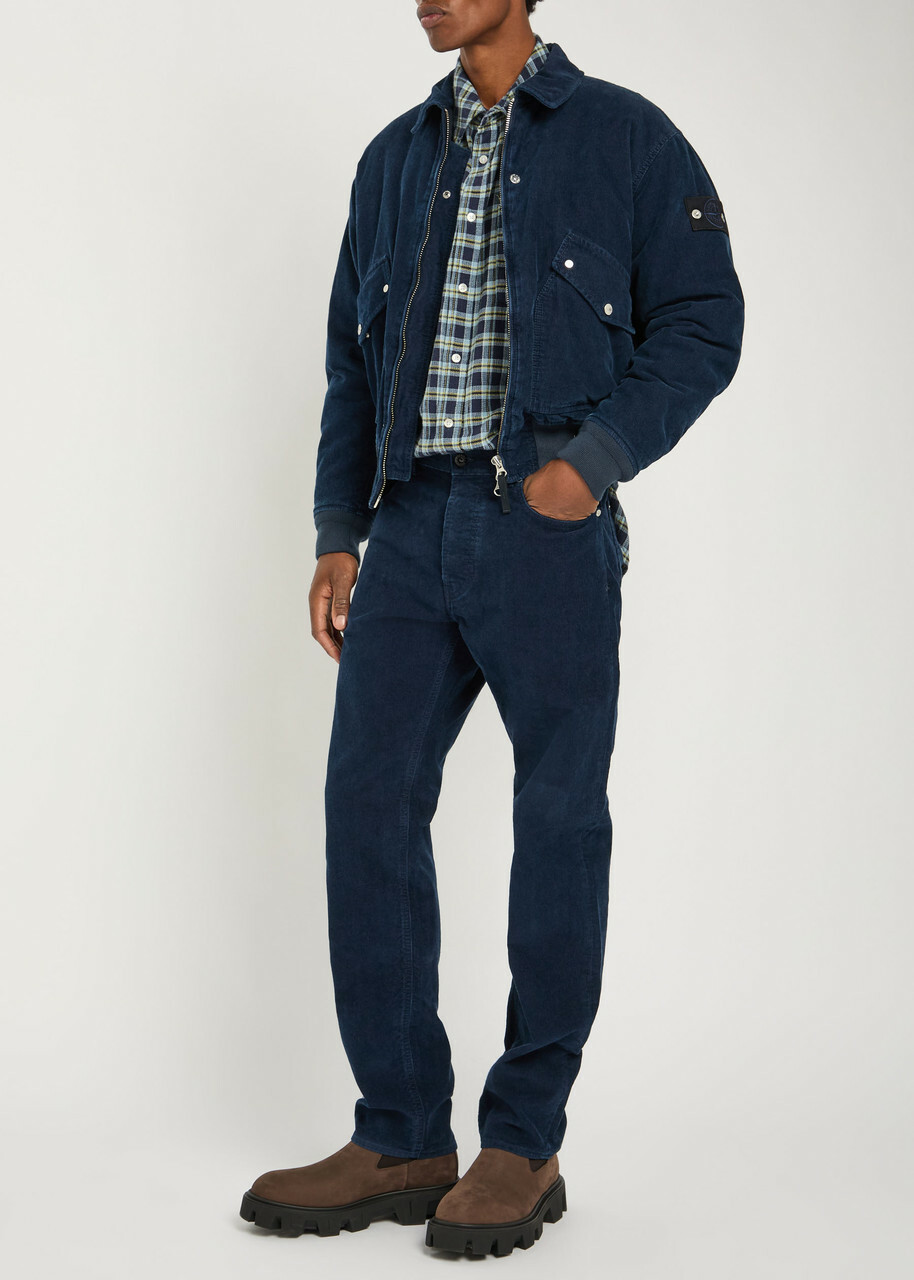 Stone Island Padded Corduroy Jacket Indigo Stone Island