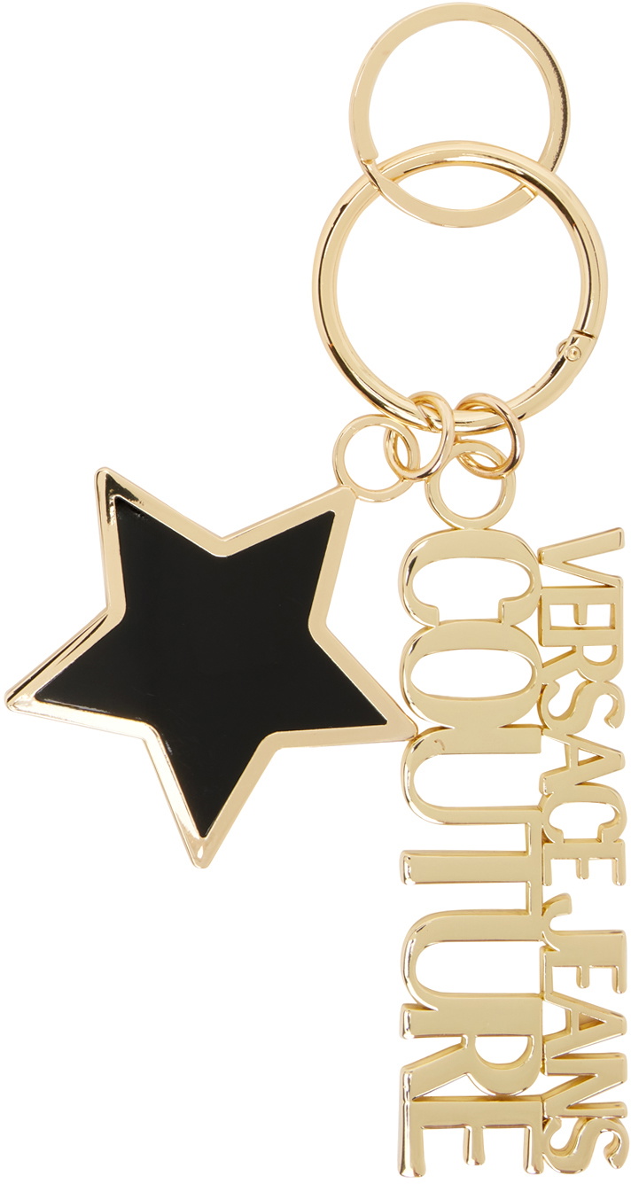 Versace Jeans Couture Black & Gold Stars Keychain Versace
