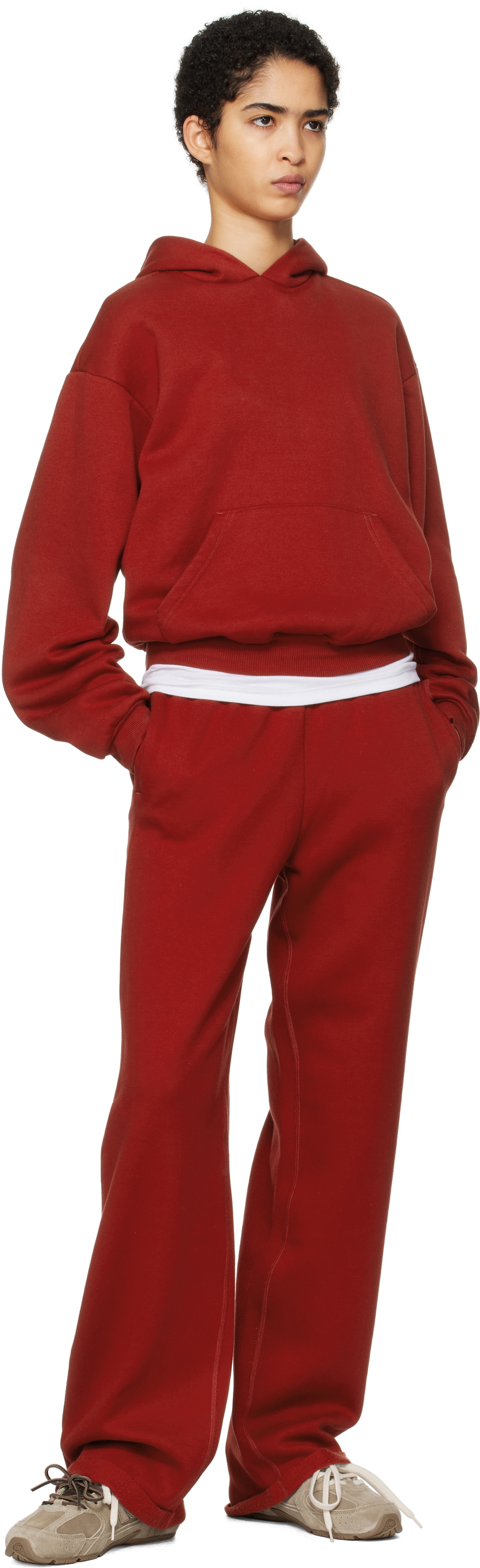 SKIMS Red Cotton Fleece Classic Hoodie SKIMS