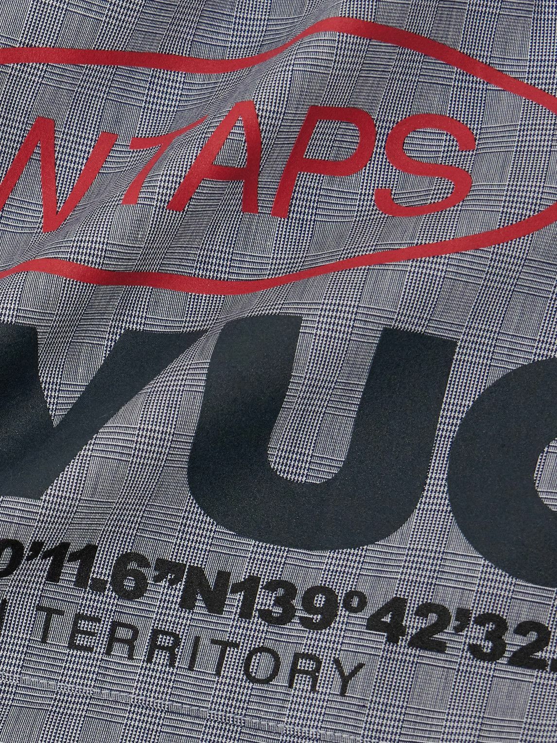 WTAPS - Button-Down Collar Logo-Print Prince of Wales Checked Cotton ...