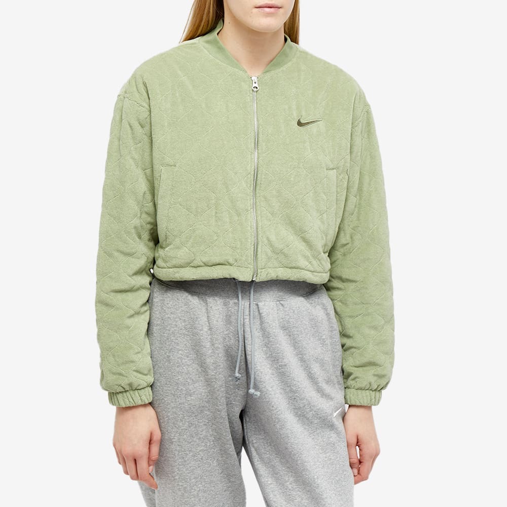 Nike Women's Terry Quilted Jacket in Oil Green/Cargo Khaki Nike