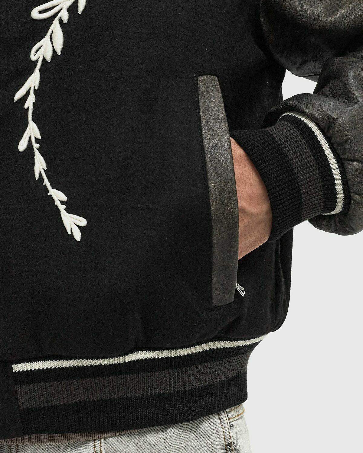 Rough. VINTAGE VARSITY JACKET black/brown Mens Bomber Jackets/College ...