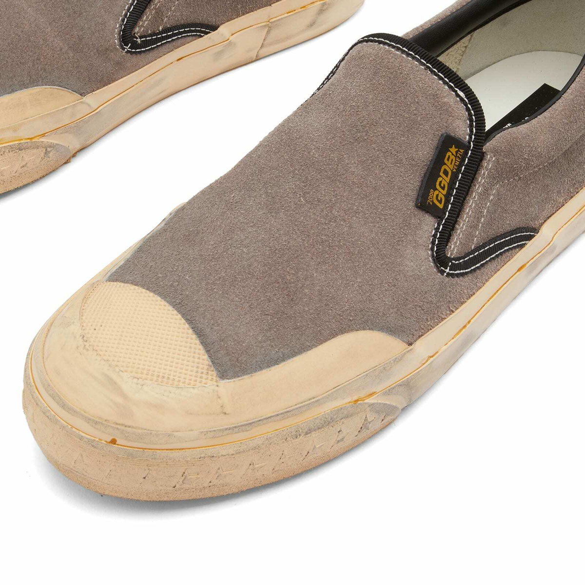 Golden Goose Men's VCE Suede Slip On Sneaker in Cinder/Black Golden ...