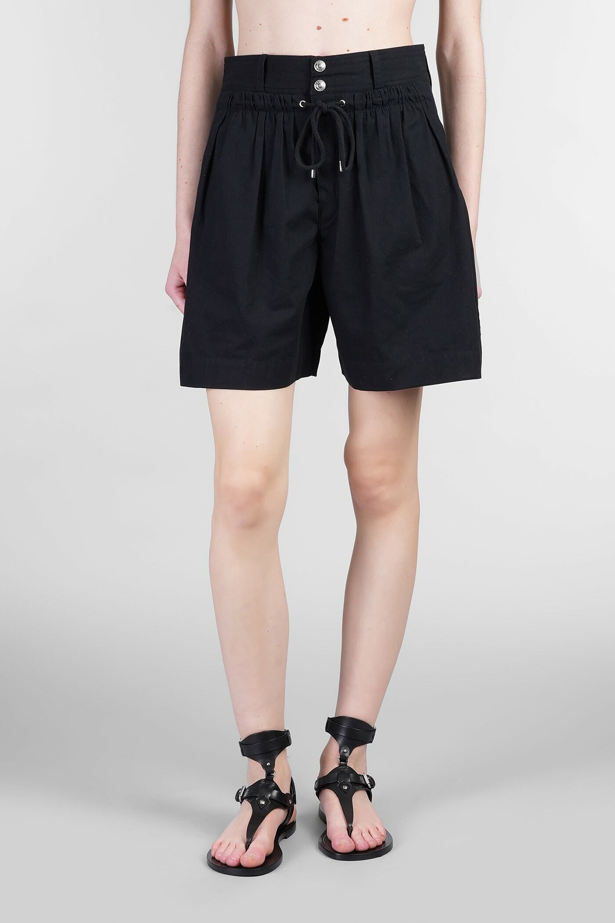 Isabel Marant Ingrid Shorts In Black Cotton Isabel Marant
