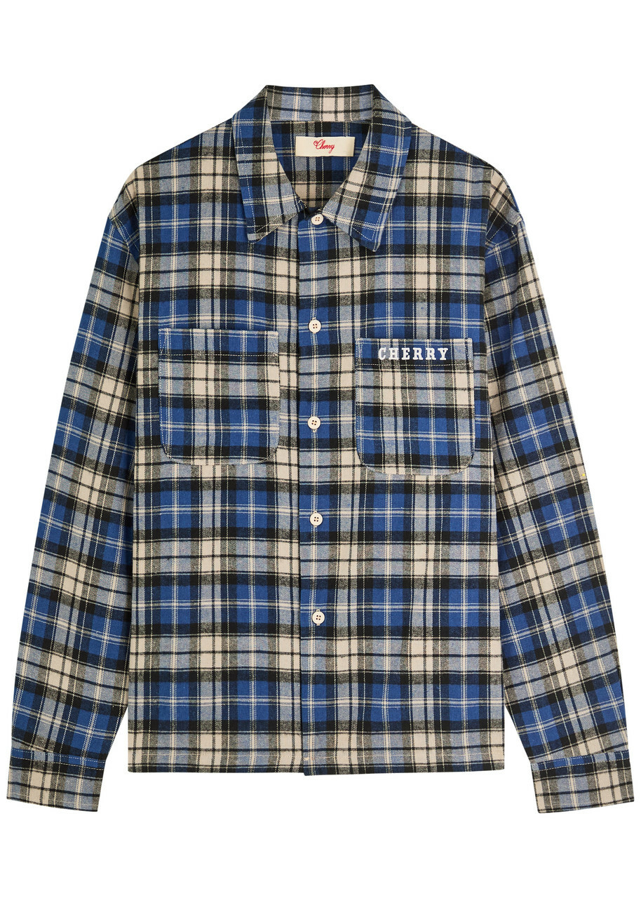 Cherry Los Angeles Logo-embroidered Checked Flannel Shirt Multicoloured ...