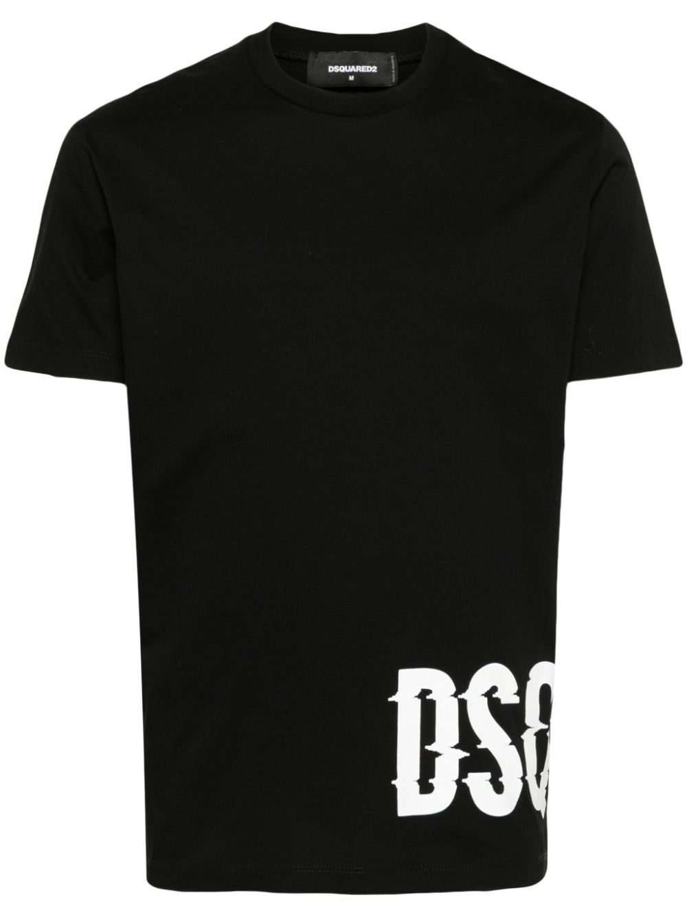 DSQUARED2 Black Logo-Print Cotton T-Shirt Dsquared2