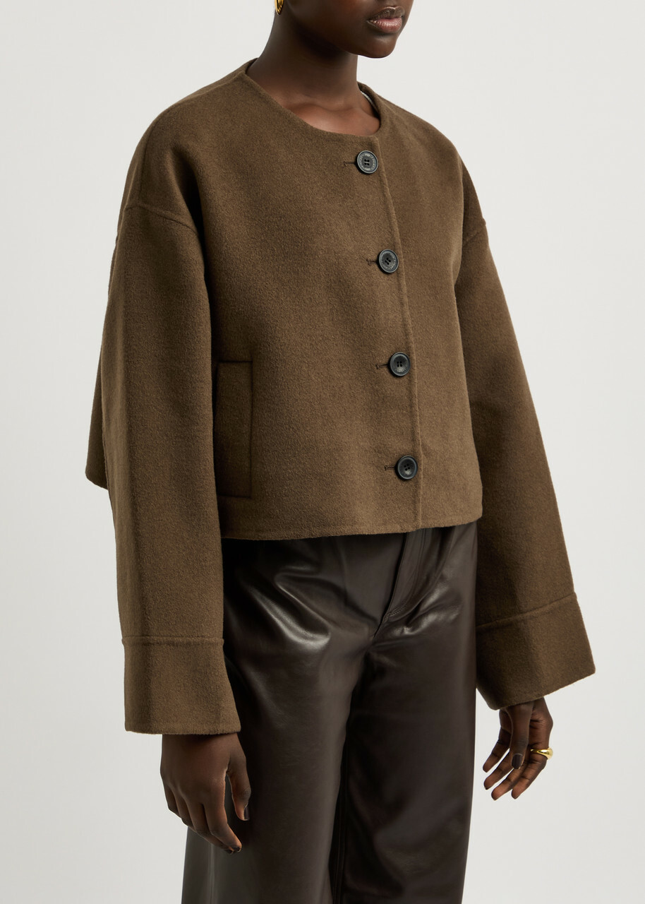 Meotine Karla Cropped Wool-blend Jacket Brown Meotine