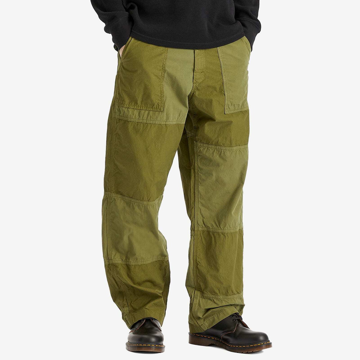 Stan Ray Men's Patchwork K Pants in Olive Rs/Poplin Mix Stan Ray