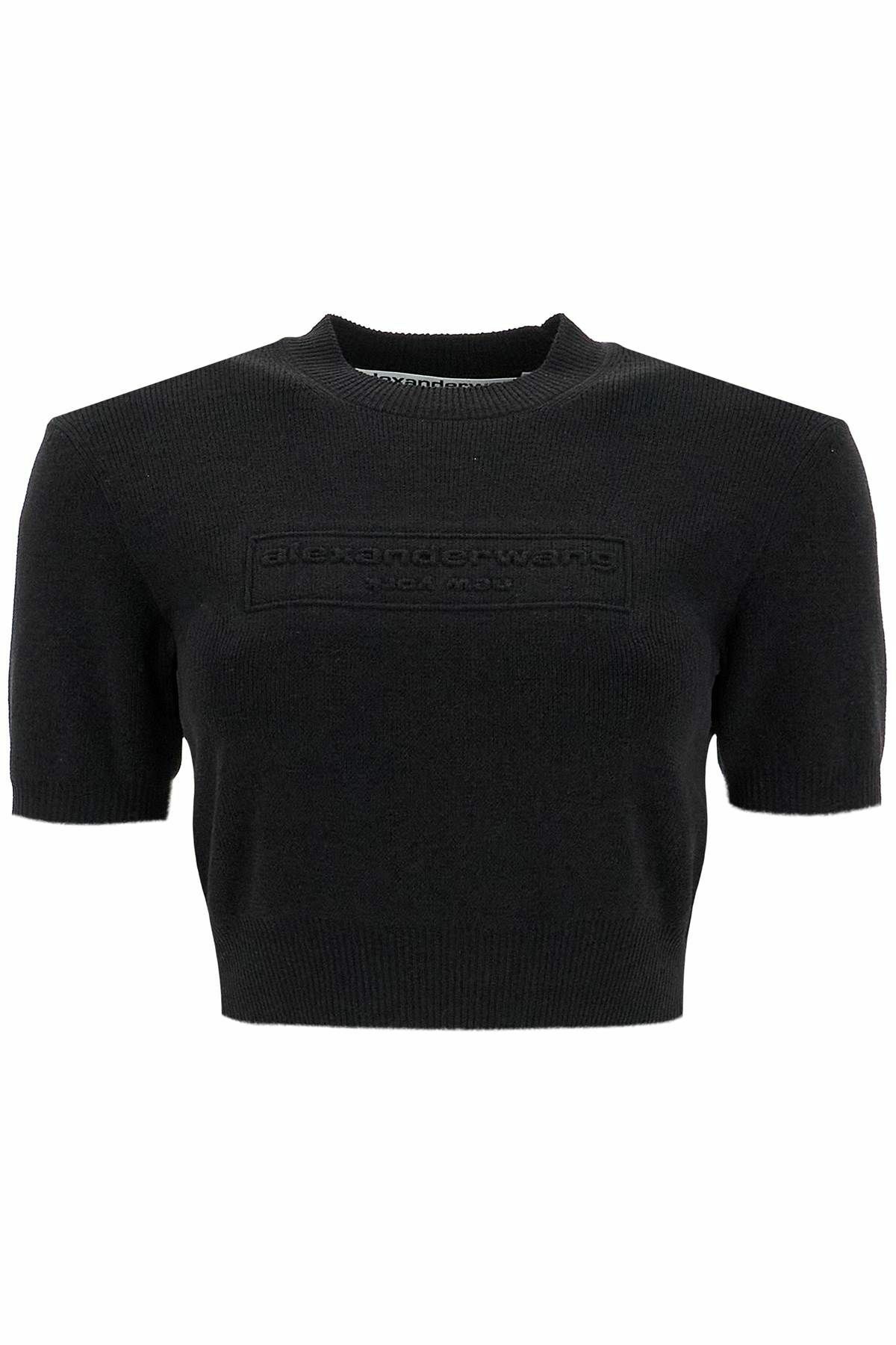 ALEXANDER WANG logo embossed crop top Black Alexander Wang