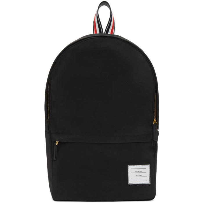 Thom Browne Black Unstructured Nylon Backpack Thom Browne