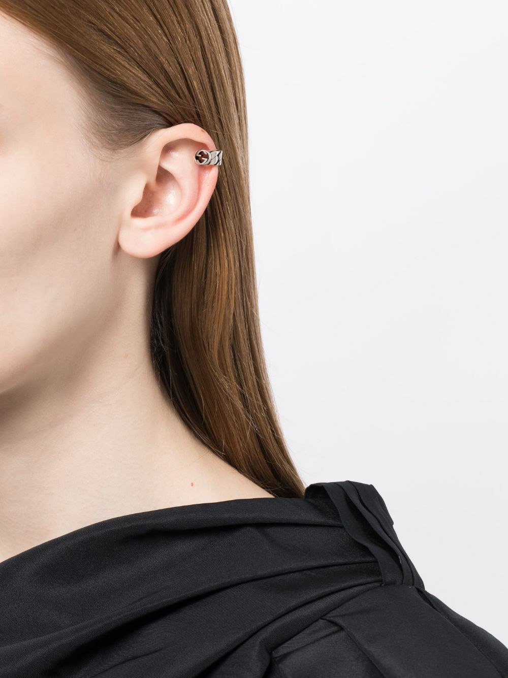 Gucci Sterling Silver Interlocking Ear Cuff Gucci