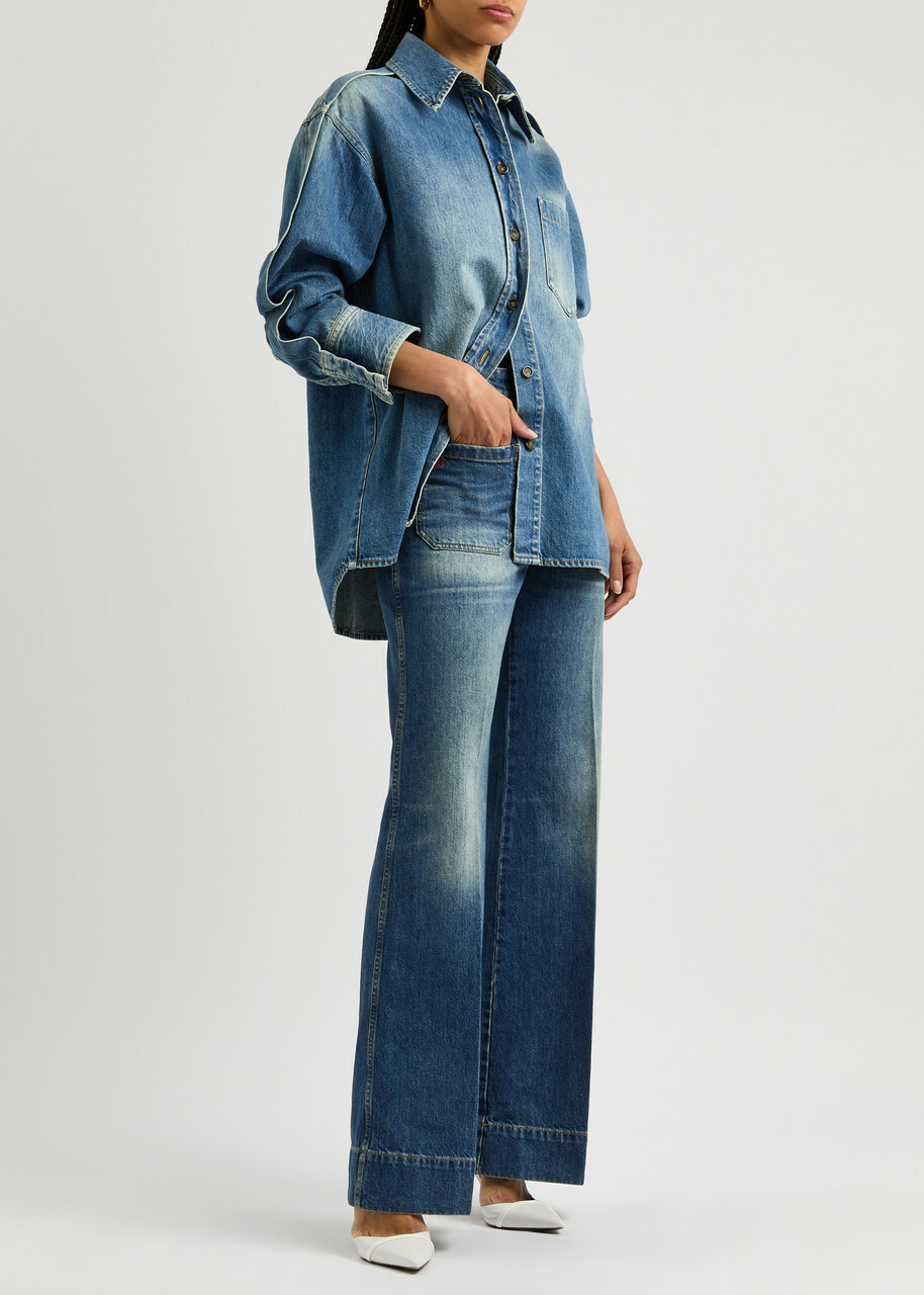Victoria Beckham Alina Wide-leg Jeans Indigo Victoria Beckham
