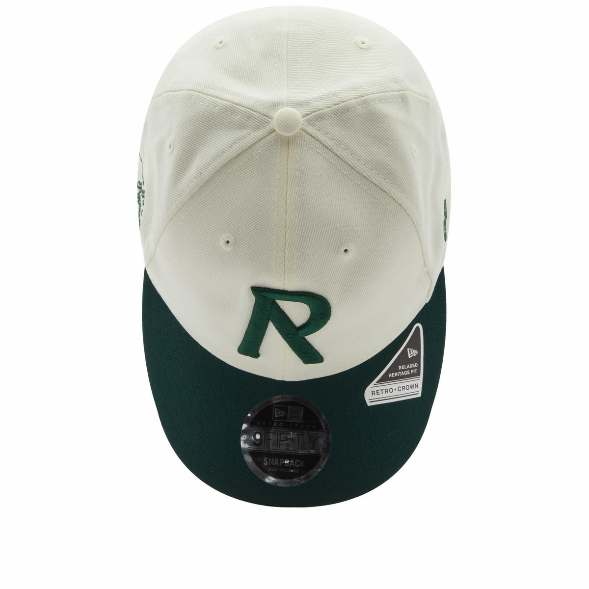 Represent Men's Initial New Era Cap in Cream/Racing Green Represent