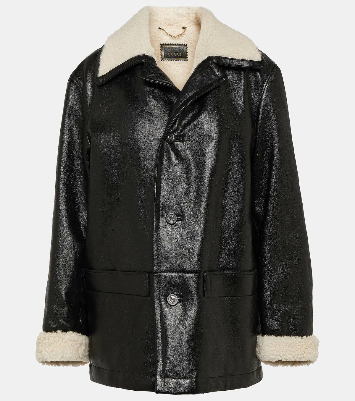 Gucci Shearling-lined leather jacket Gucci