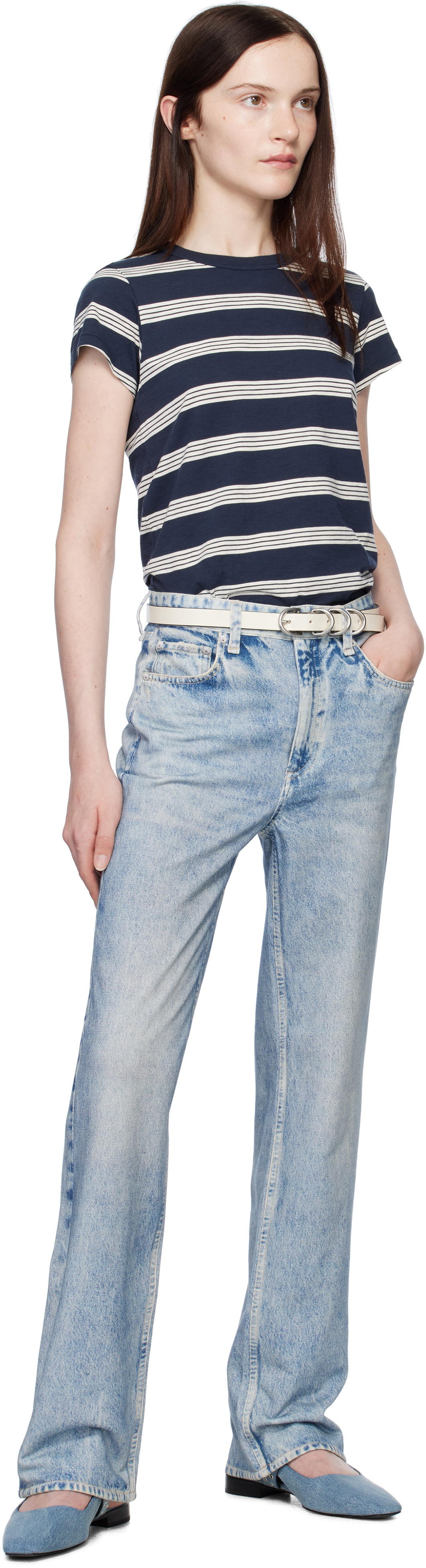 rag & bone Off-White Leather Baby Spire Hip Belt Rag and Bone