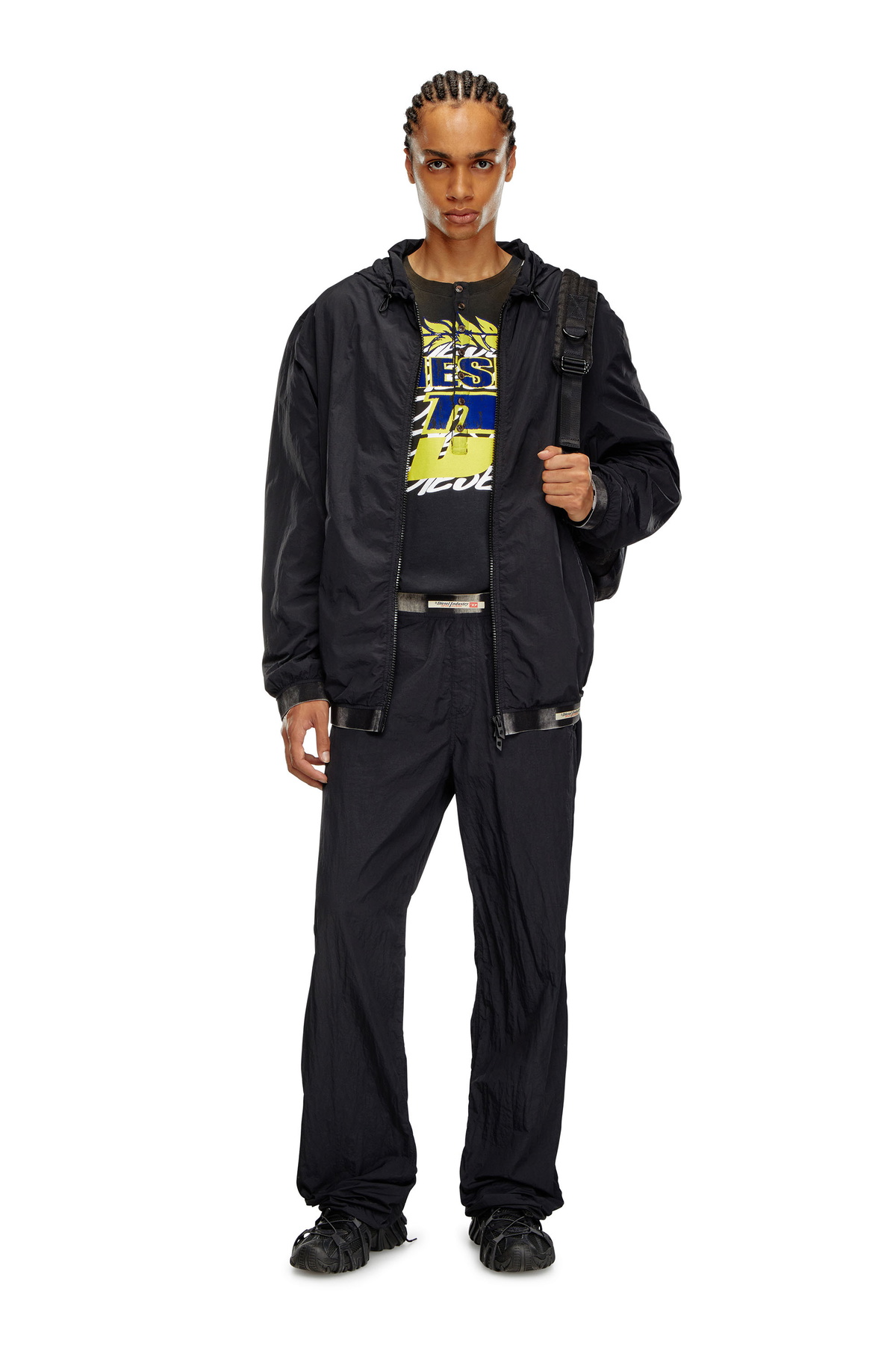 Diesel Windbreaker in recycled shell - Jackets Mens in Black Diesel