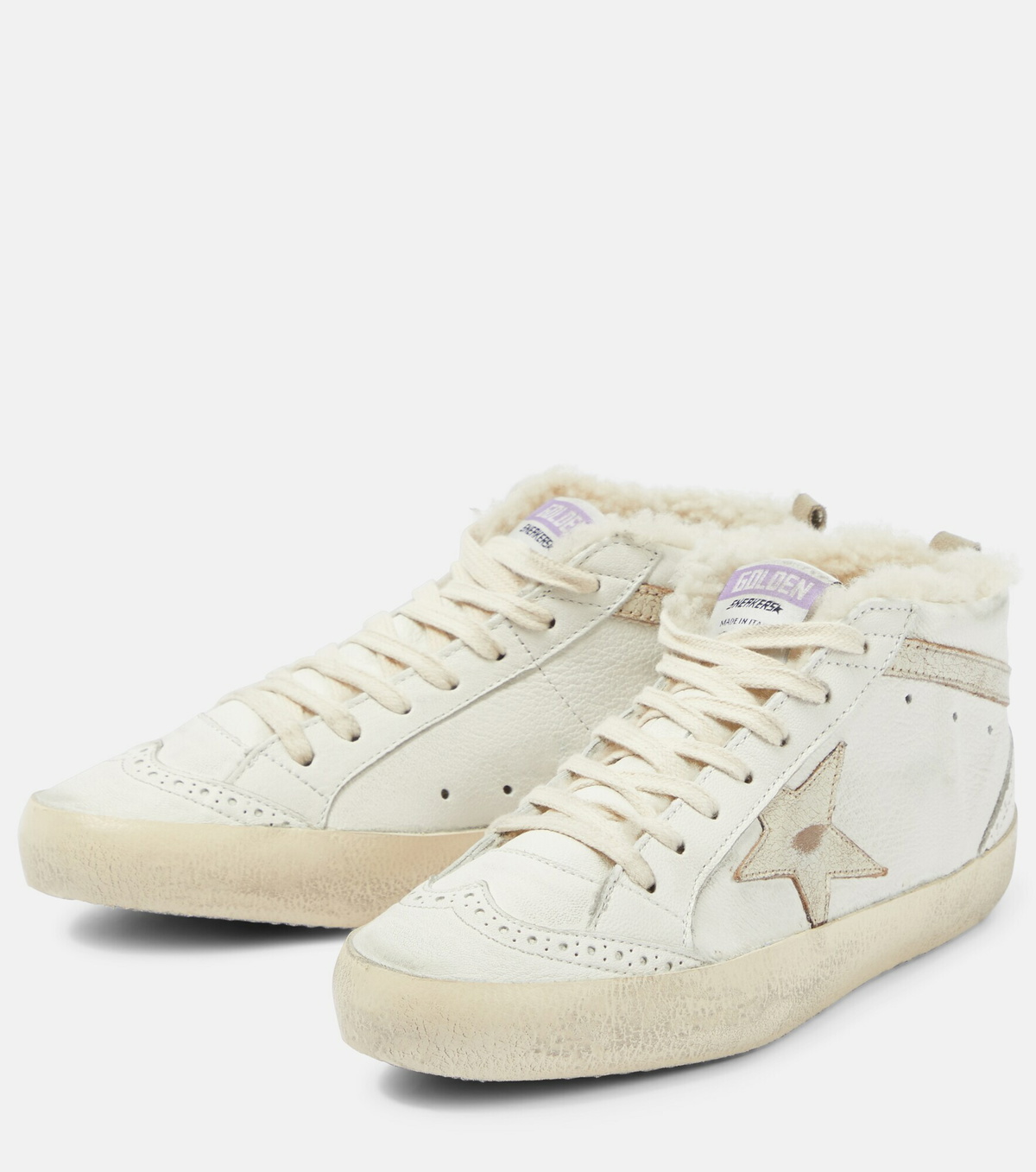 Golden Goose - Ball Star shearling-lined leather sneakers Golden Goose ...