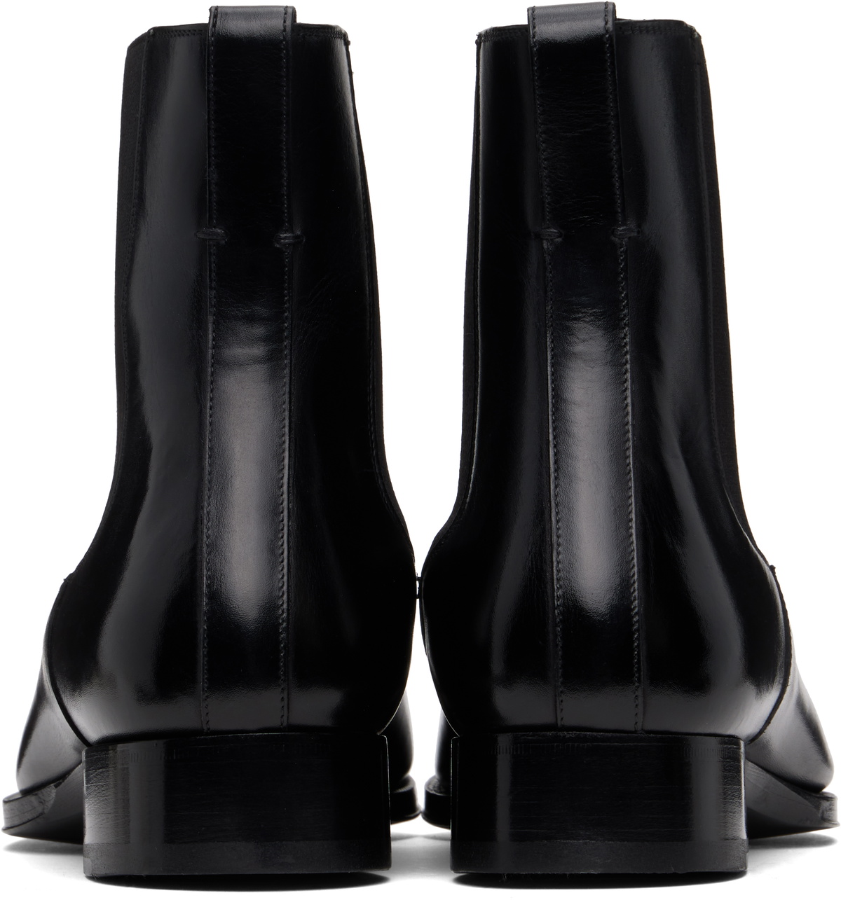 TOM FORD Black Burnished Leather Edgar Chelsea Boots TOM FORD